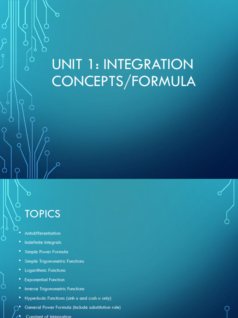 1 - Unit 1 - A - Integration Concepts and Formulas | PDF | Integral | Function (Mathematics)