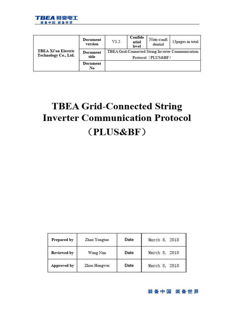 TS228KTL Communication Protocol | PDF | Computer Science | Computing