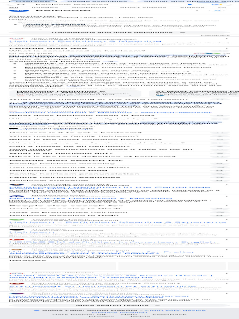Heirloom Meaning - Google Search | PDF | Heirloom Plant | Linguistics