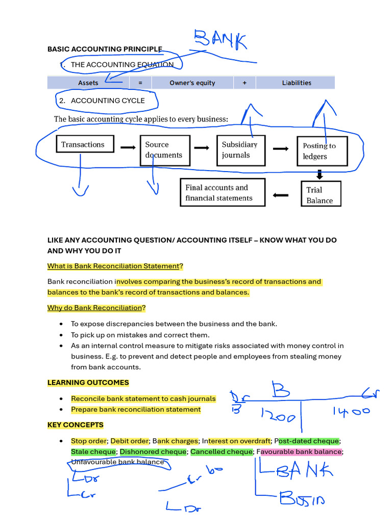 Bank Recon Statement Notes For Grade 11 | PDF | Debits And Credits | Banks