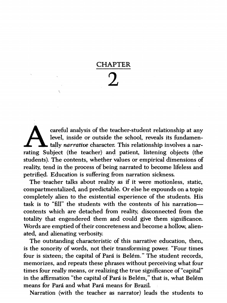 Freire - Chapter 2 (2000) | PDF | Knowledge | Teachers