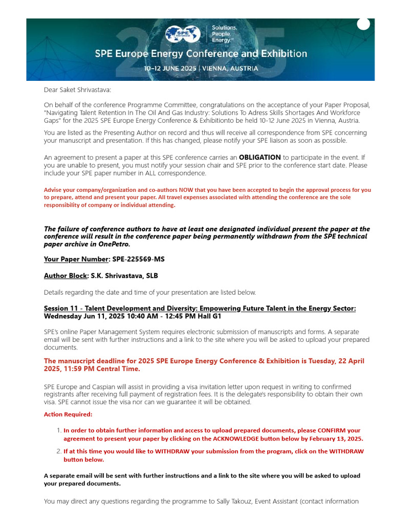 Accepted Paper for SPE Europe 2025 Conference | PDF