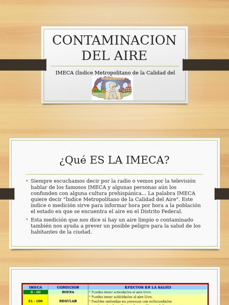Guía del IMECA y Contaminación del Aire | PDF | Contaminación | La contaminación del aire