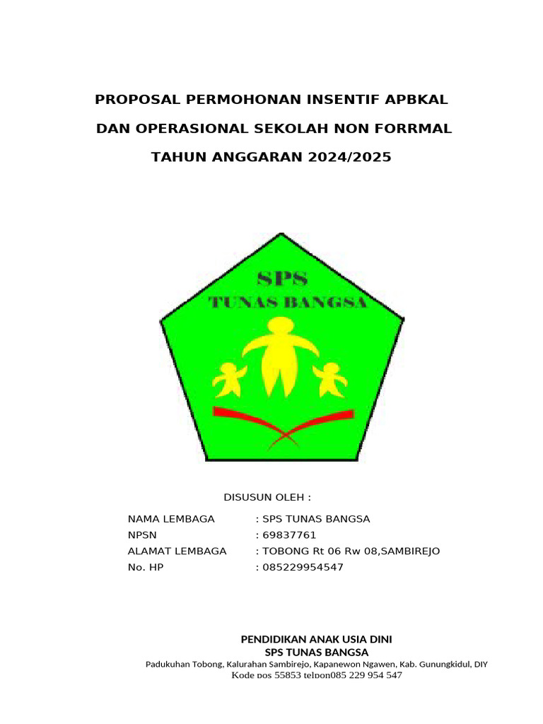 Proposal Permohonan Apbkal TB 2024-2025 | PDF