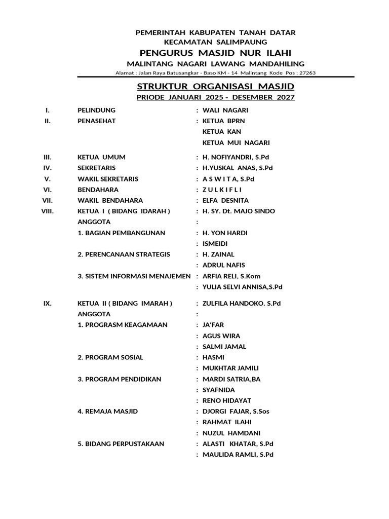 SUSUNAN PENGURUS | PDF