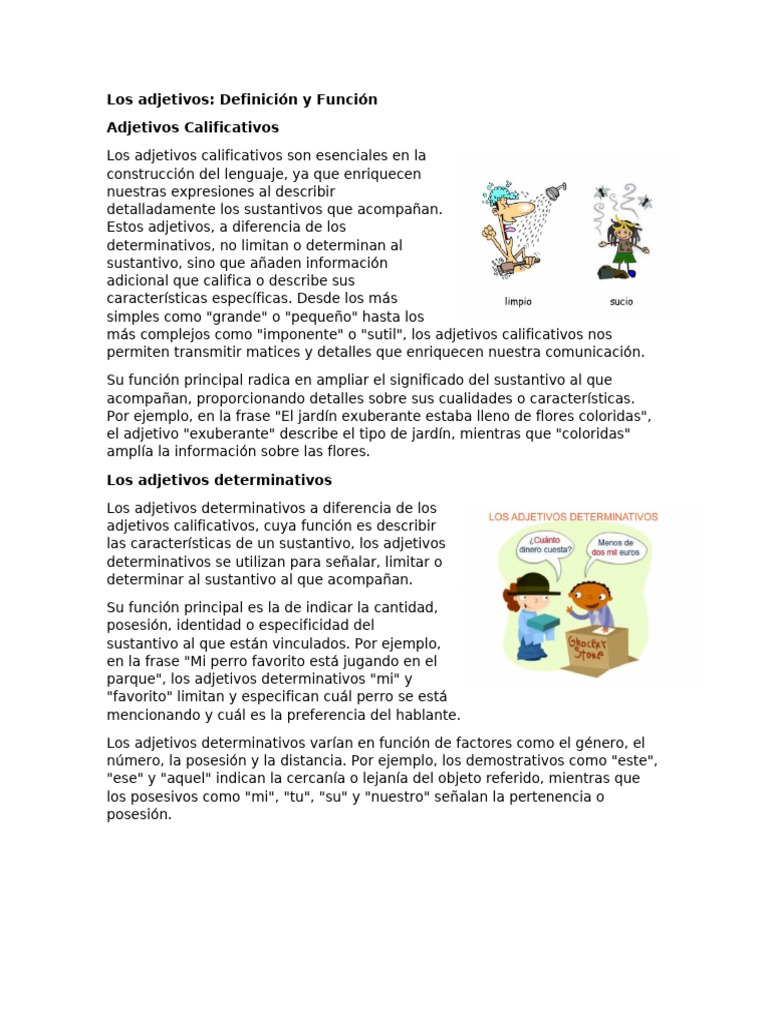 Los Adjetivos | PDF | Adjetivo | Morfología Lingüística