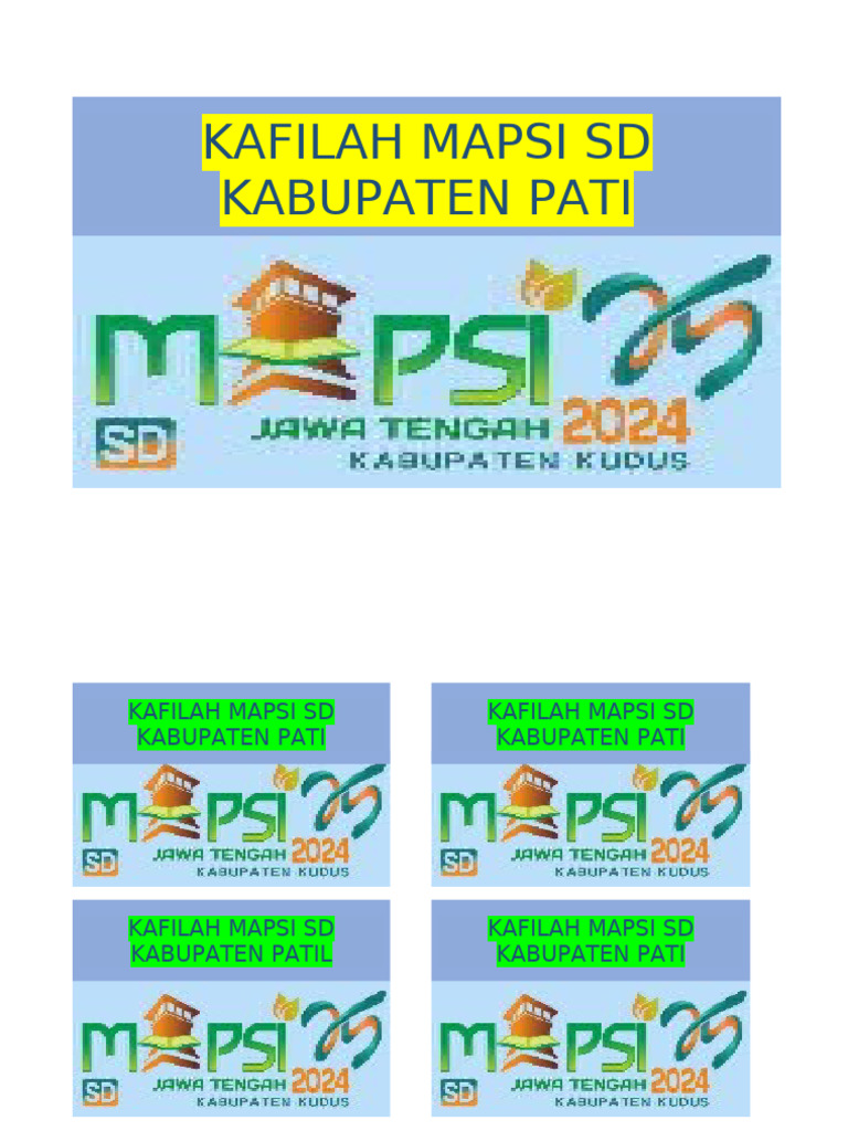Kafilah MAPSI SD Kabupaten Pati | PDF