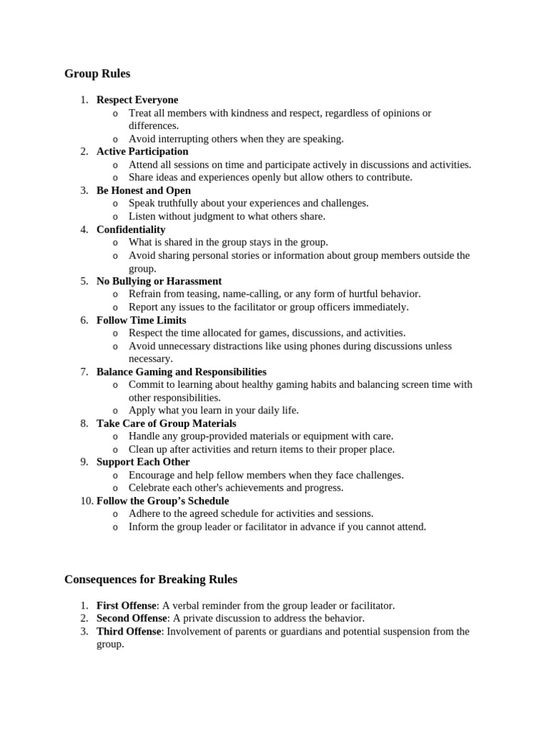 Group Rules | PDF