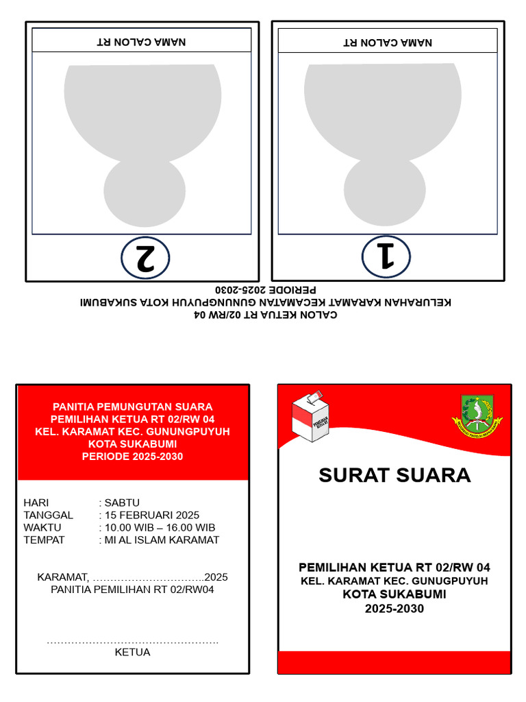 Contoh Surat Suara Dan Famplet Calon Rt | PDF