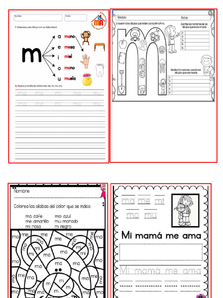 Actividades Con La Letra P y M | PDF