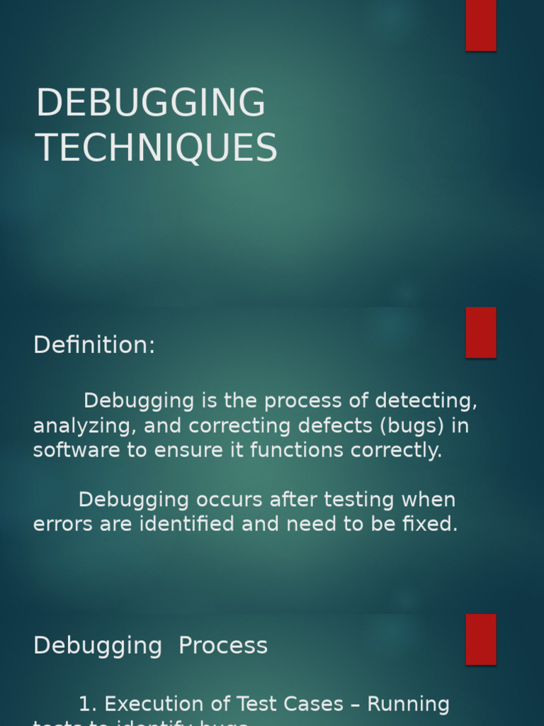Unit 4.9 Debugging Techniqyes | PDF | Software Bug | Debugging