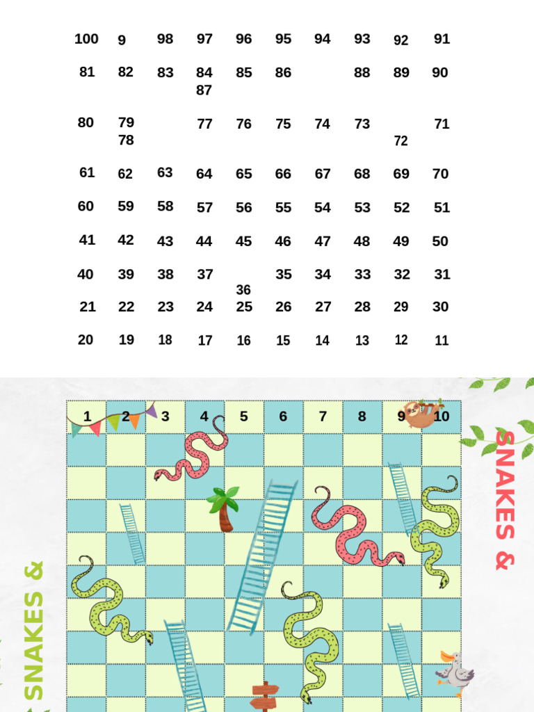 Snakes and Ladders Board Game A4 | PDF