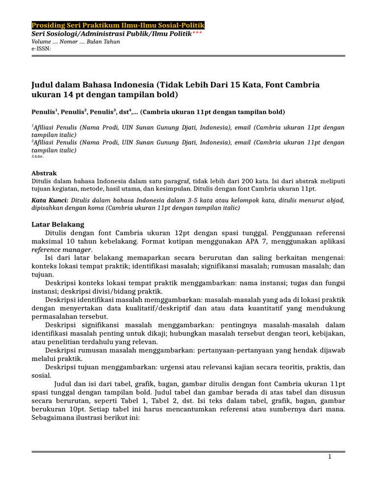 Template Prosiding PKL 2025 | PDF