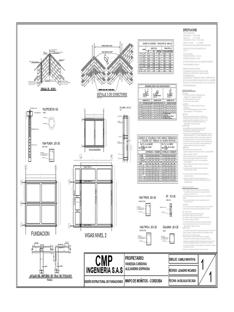 Plano para Calculo Estructural-Model | PDF | Ingeniería de Edificación | Ingeniería estructural