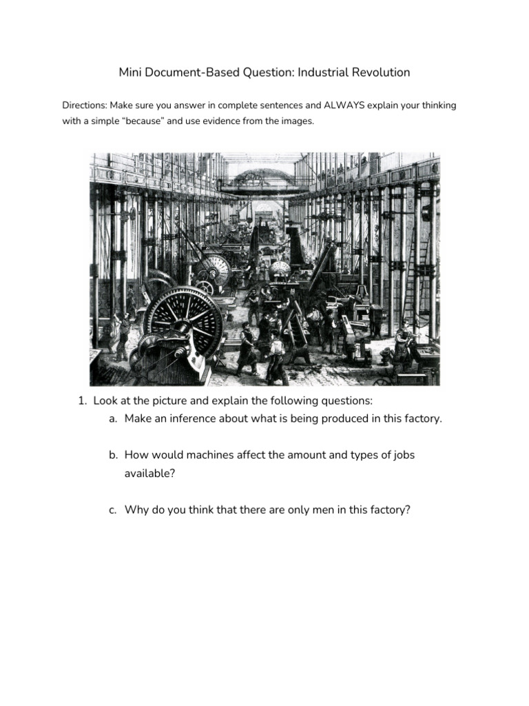 Copy of Industrial Revolution DBQ-1 | PDF