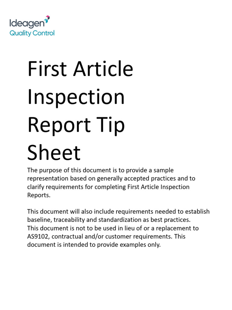 InspectionXpert AS9102C Guide | PDF | Specification (Technical Standard)