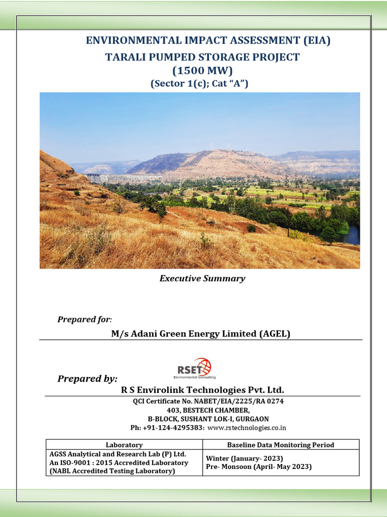 00cb. Tarali PSP - Draft EIA - Executive Summary | PDF | Environmental ...