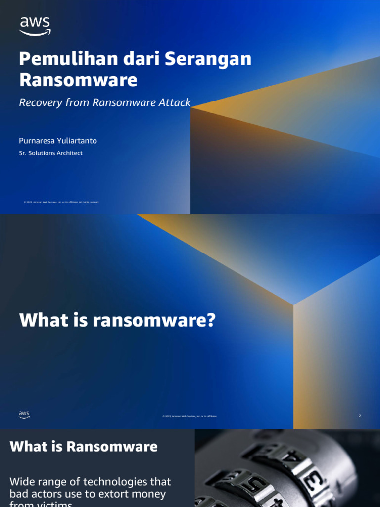 Recovery From Ransomware Attack | PDF | Ransomware | Amazon Web Services
