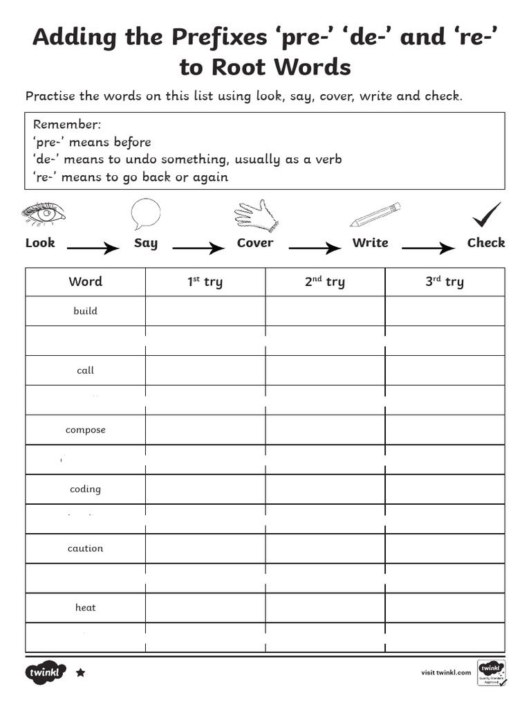 t2 e 5313 Adding The Prefixes Pre de and Re Worksheet - Ver - 3 | PDF ...