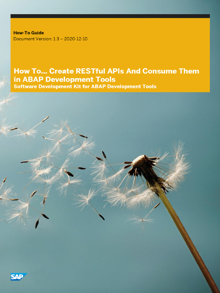 RESTful APIs and Consume in ABAP Development Tools | PDF