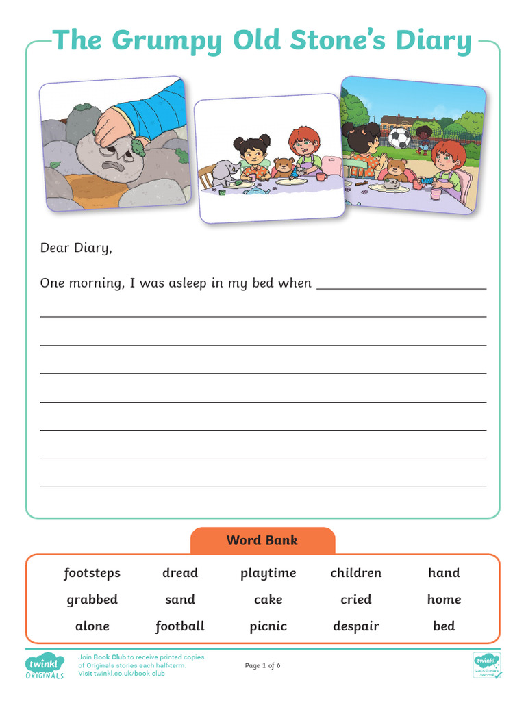 T e 1690816813 The Grumpy Old Stones Diary Writing Activity Ver 1 | PDF