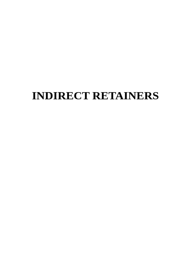 6. INDIRECT RETAINERS | PDF | Dentures | Dentistry