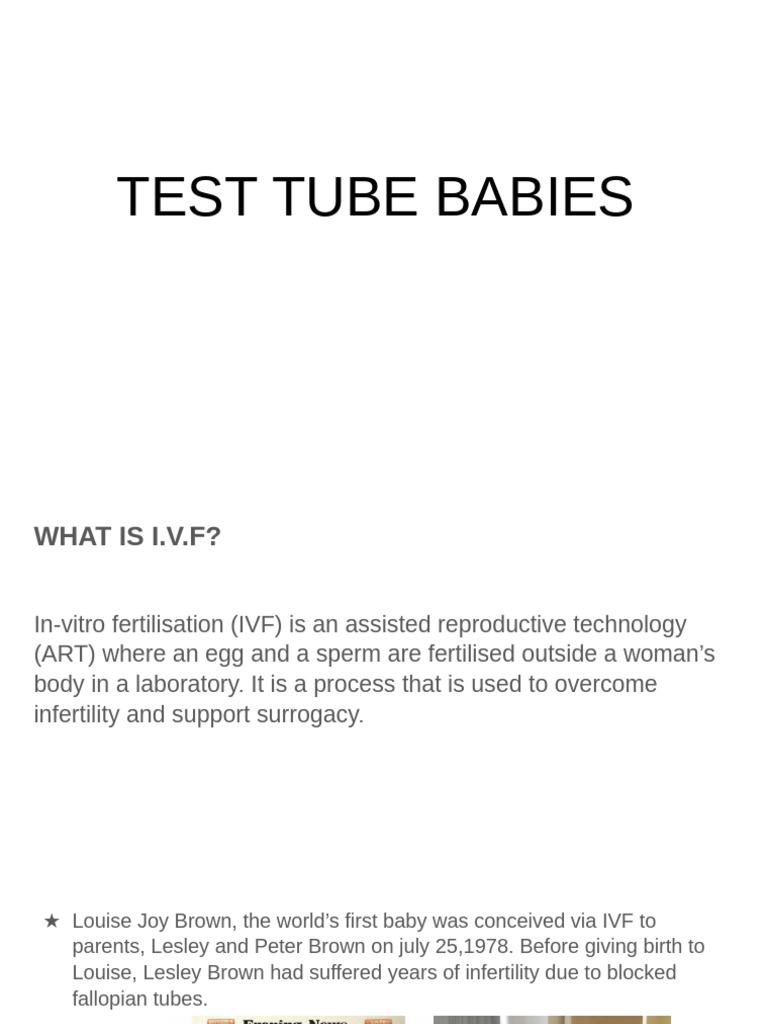 Understanding Test Tube Babies and IVF | PDF