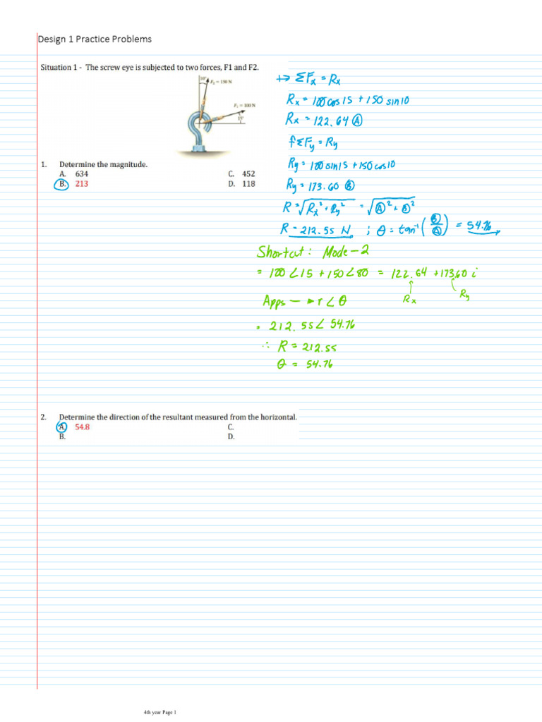 Design 12 Practice Problem Solutions | PDF
