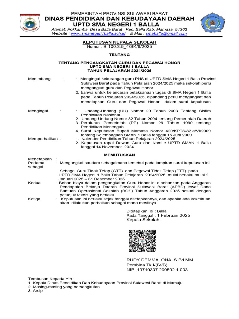 SK GTT PTT All Tahun 2025 | PDF