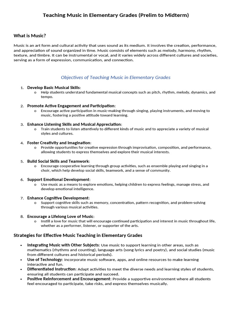 Teaching Music in Elementary Grades | PDF | Clef | Tempo