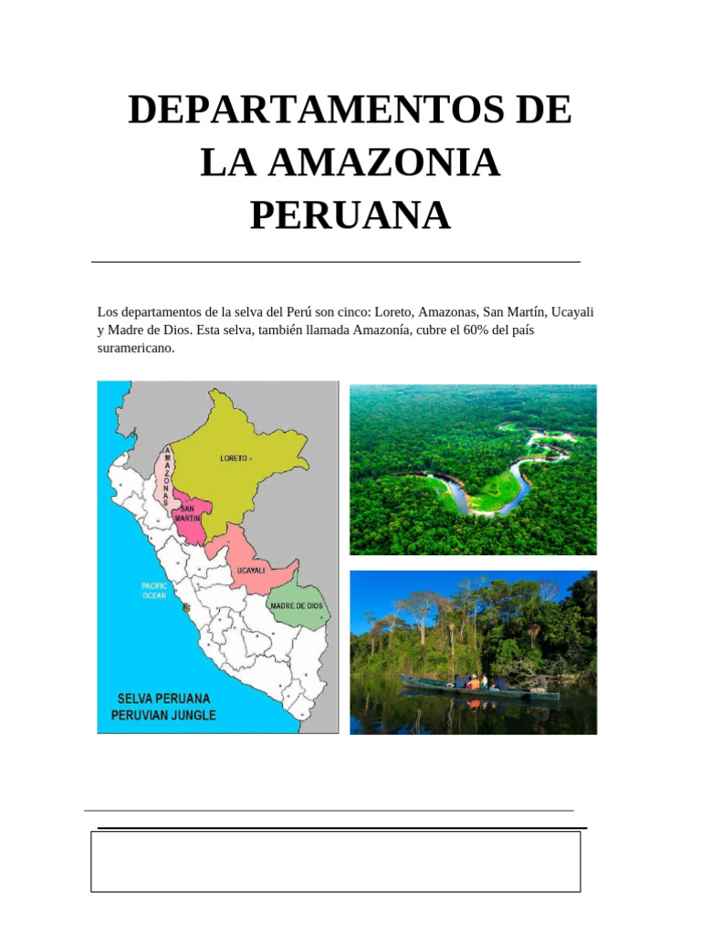 Departamentos de La Amazonia Peruana | PDF
