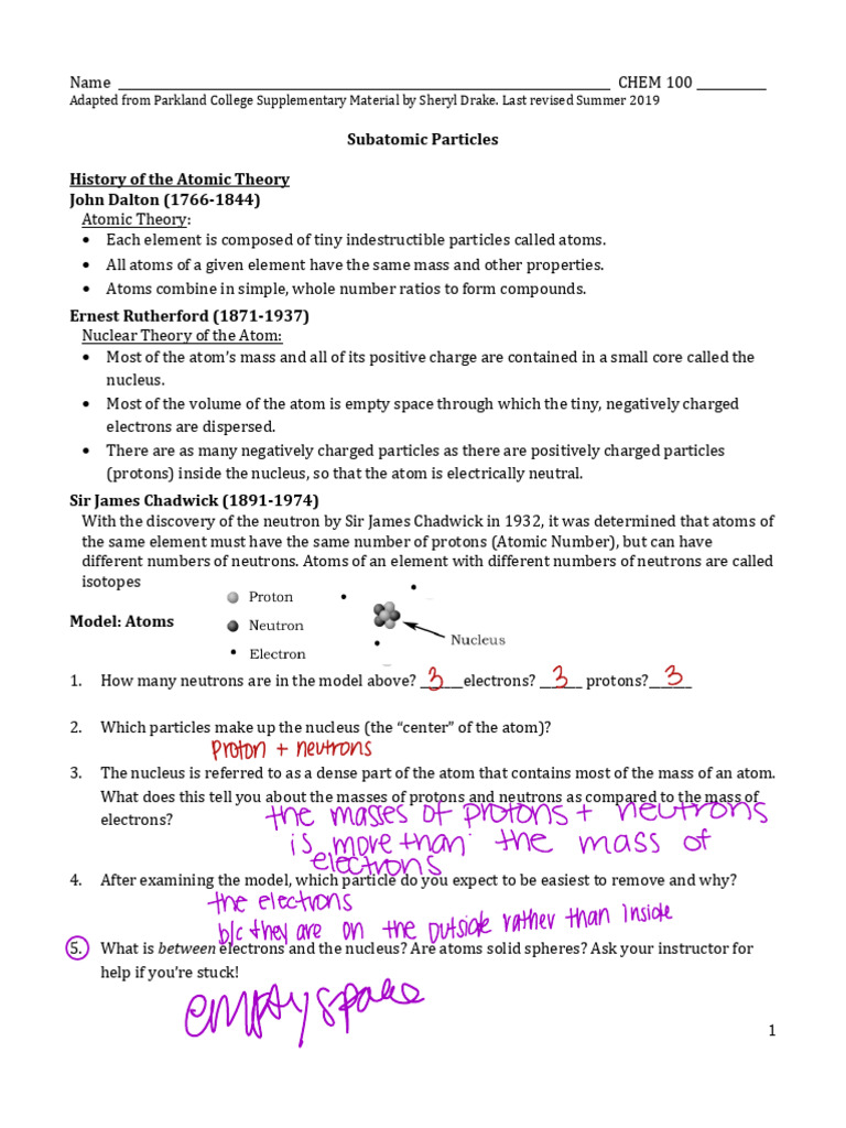 H3_Subatomic Particles and Isotopes | PDF | Atoms | Ion