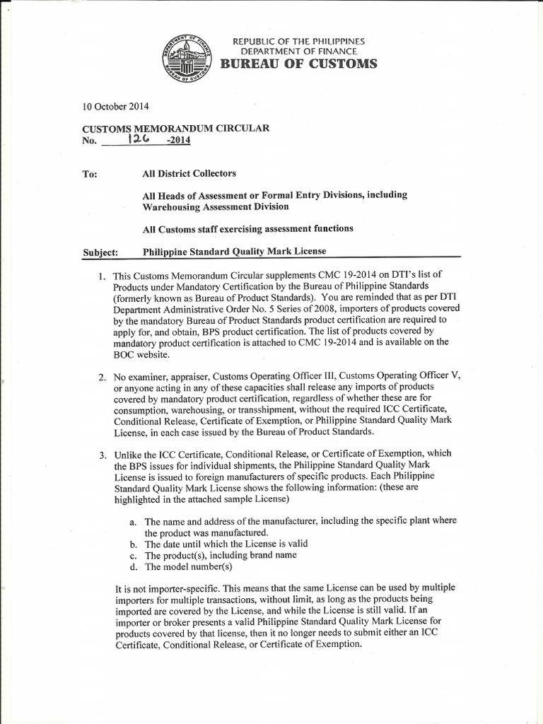 CMC 126 2014 PS Quality Mark License | PDF