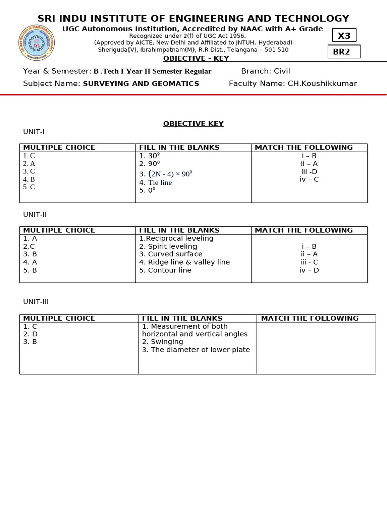 Surveying and Geomatics B.Tech Guide | PDF