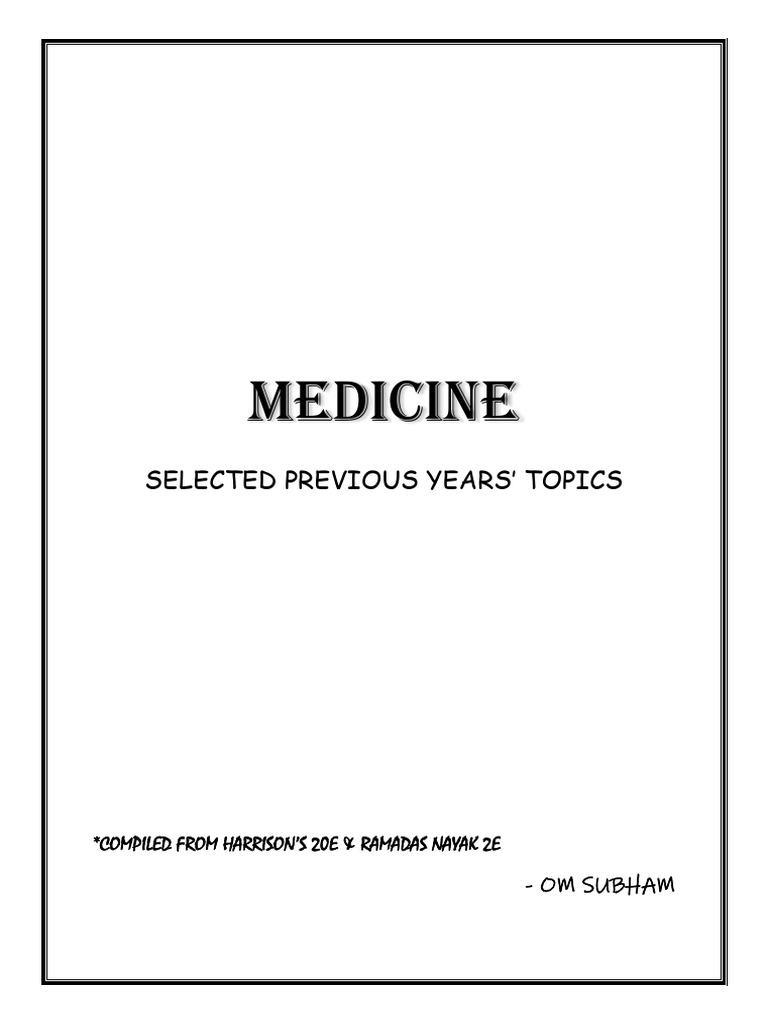 Medicine 1 | PDF