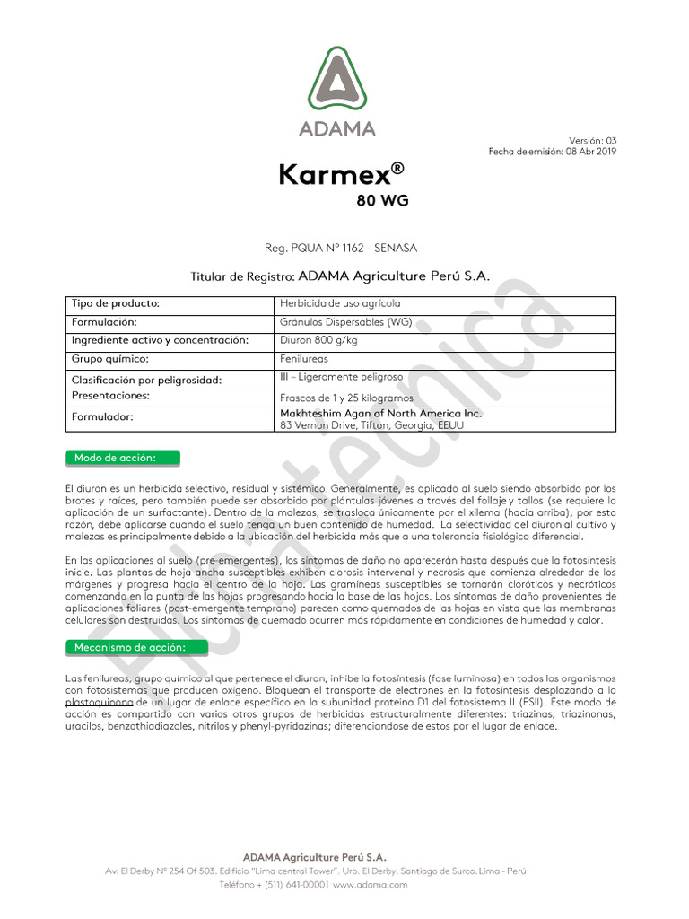 Ft-Karmex 80 WG 190221 | PDF