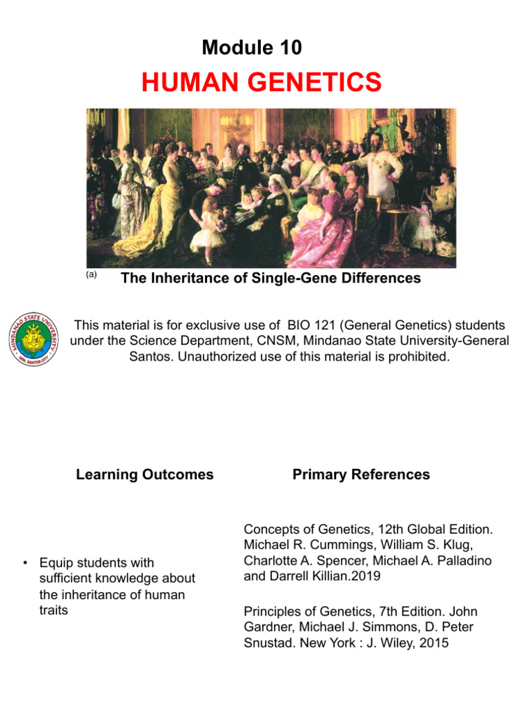 Chapter 9 Human Genetics | PDF | Dominance (Genetics) | Zygosity