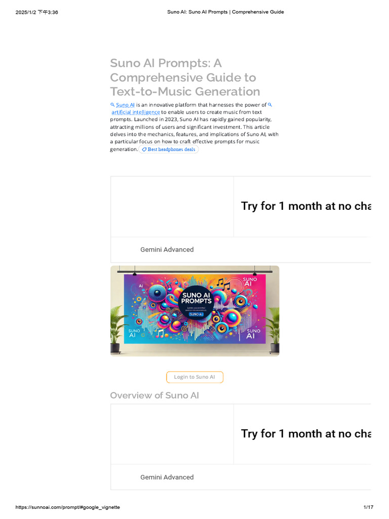 Suno AI - Suno AI Prompts - Comprehensive Guide | PDF | Artificial ...