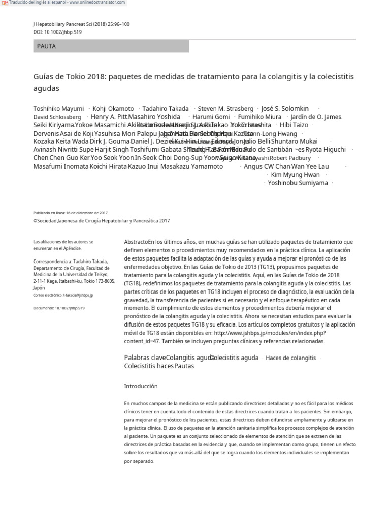 9 J Hepato Biliary Pancreat - 2017 - Mayumi - Tokyo Guidelines 2018 ...