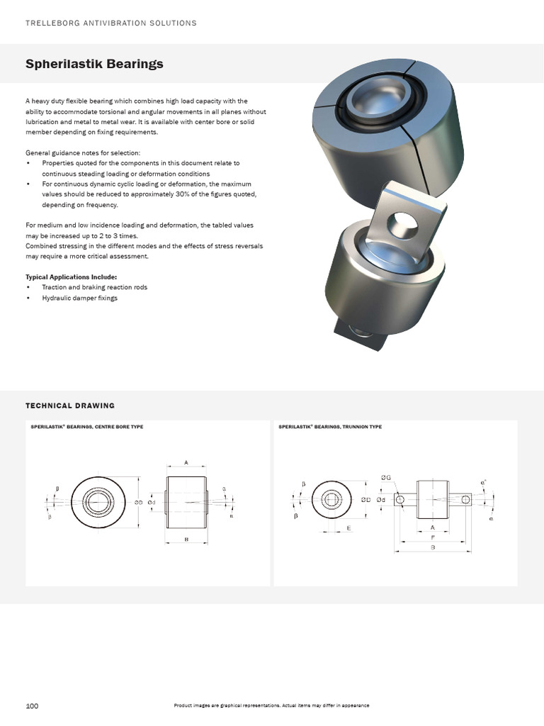 Trelleborg Spherilastik Bearings | PDF | Bearing (Mechanical) | Stiffness