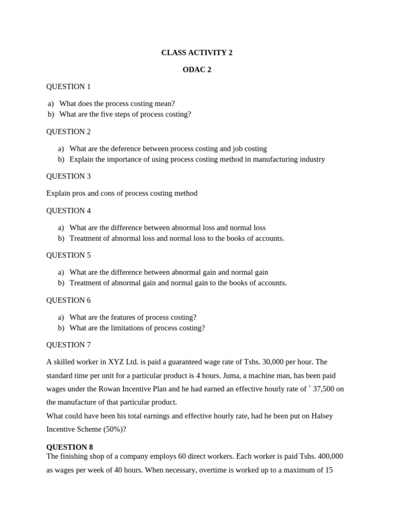 CLASS ACTIVITY 2 | PDF | Overtime | Payroll