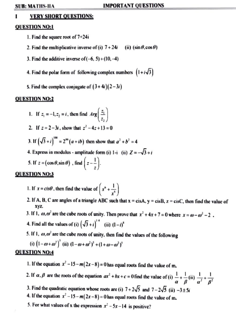 Maths 2a | PDF