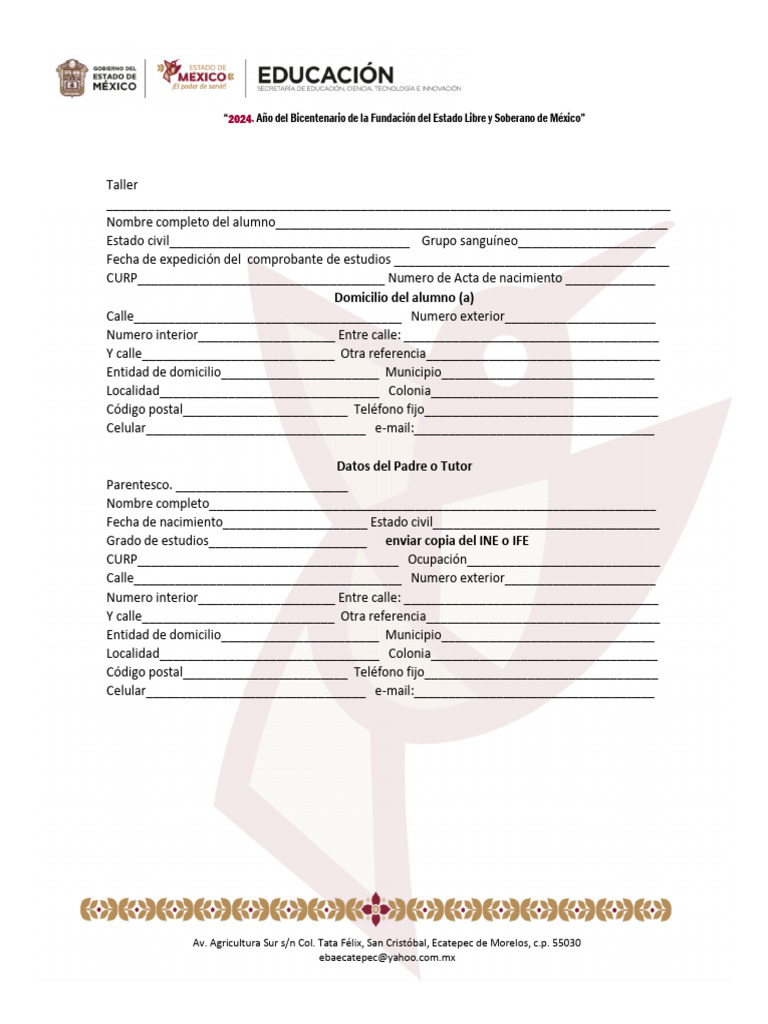 Hoja de Datos Del Tutor 2024 | PDF
