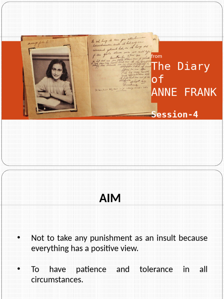 The Diary of Anne Frank VIII Class-X | PDF