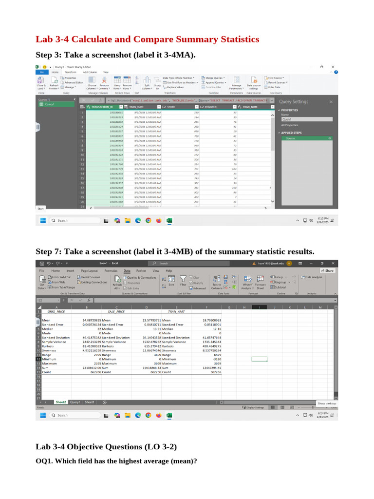 Phân tích dữ liệu kế toán Lab 3-4, 3-5 | PDF