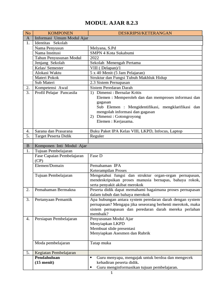 Modul Ajar 8.2.3 | PDF