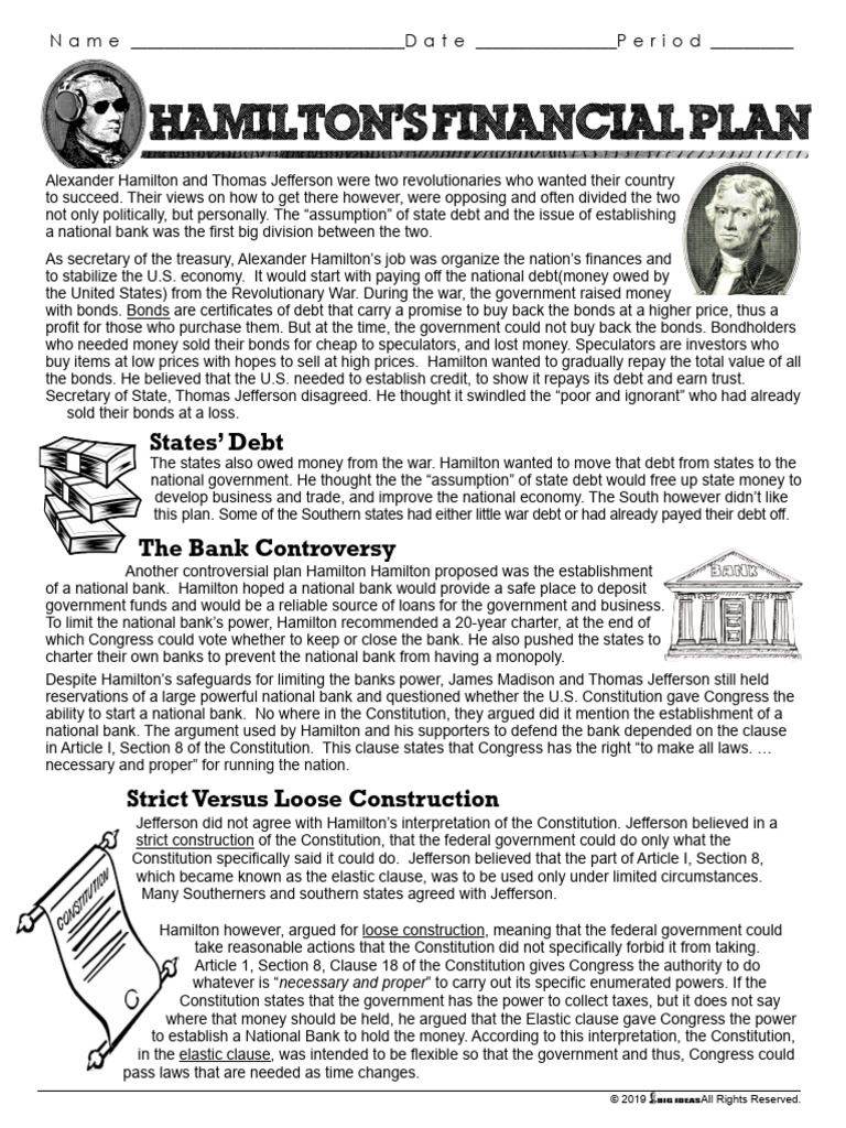 Hamilton vs. Jefferson: Financial Debate | PDF | Bonds (Finance ...
