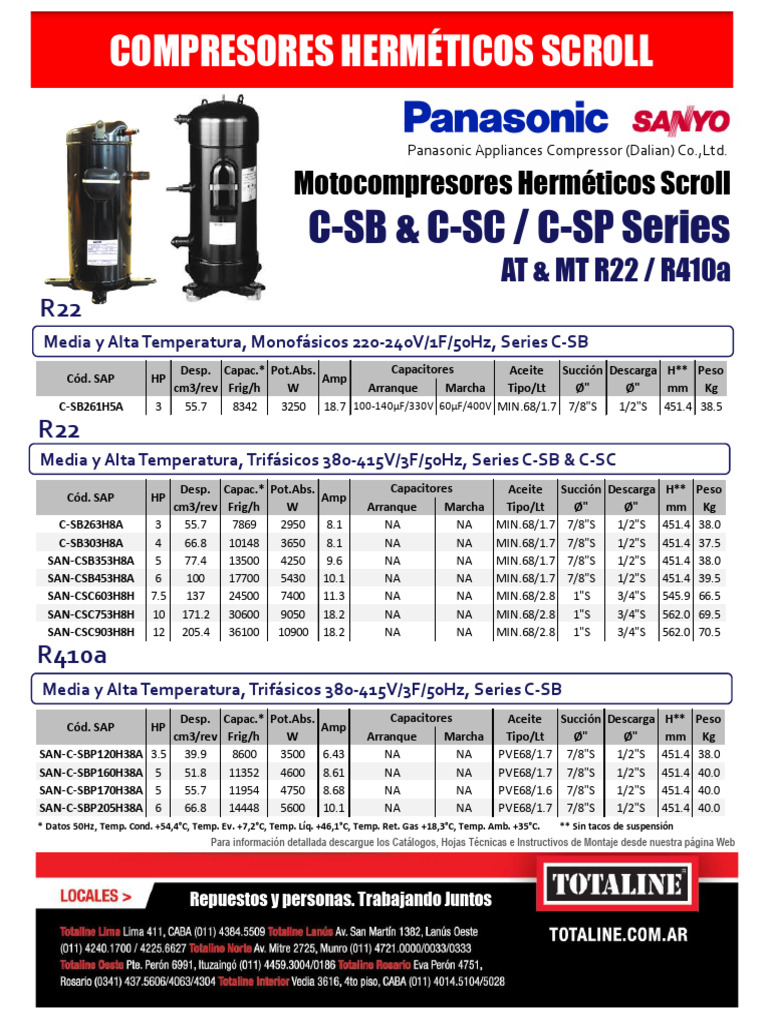 9 Flyer Compresores Panasonic Sanyo Scroll | PDF
