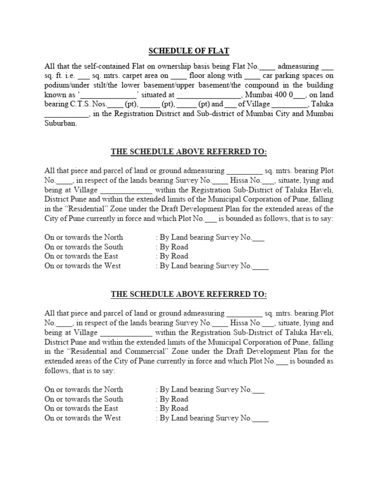 Schedule of Property | PDF