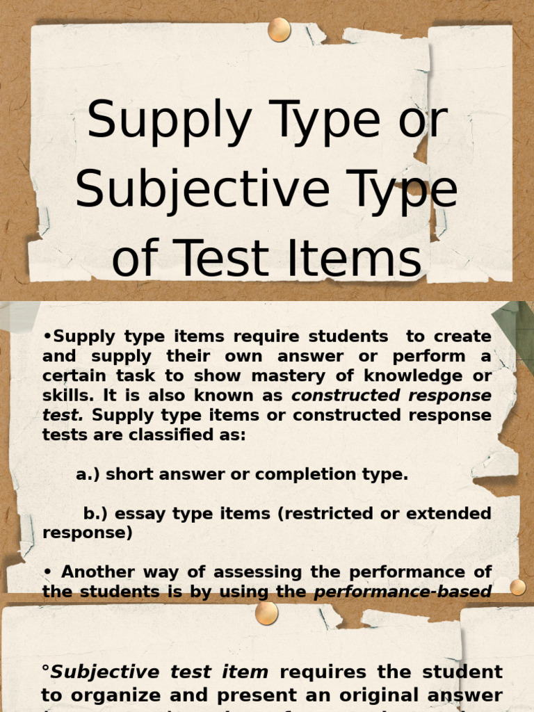SUBJECTIVE | PDF | Multiple Choice | Educational Assessment